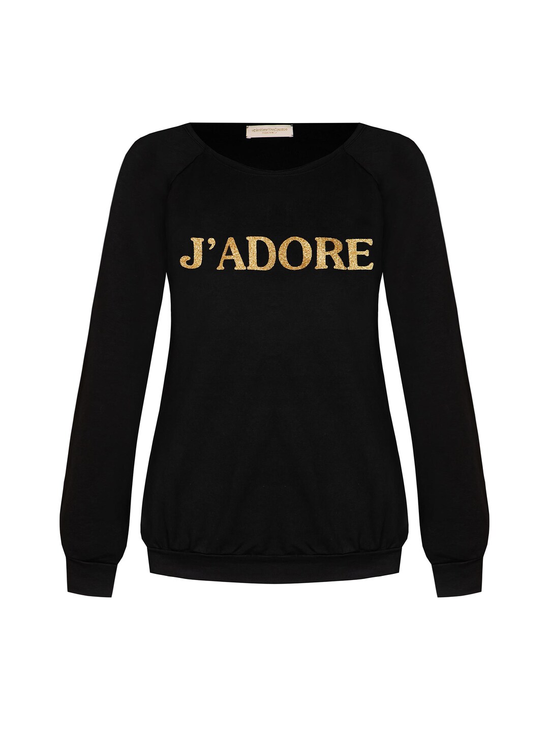 Black Sweatshirt With Embroidery, Boat Neckline, off Shoulder and Lurex ...