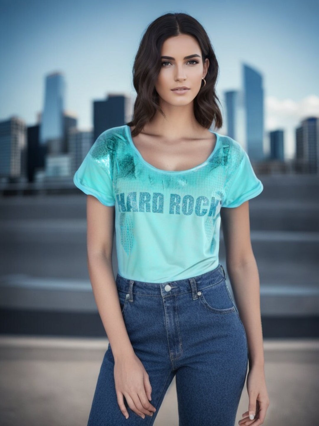 Hand-dyed T. Shirt With Glamor Laminations and Glitter Applications: Short-sleeved T-shirts With ...