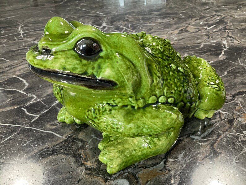 Vintage Arnel’s Pottery Large 10” Frog Toad Garden Porch Frog Decor ...