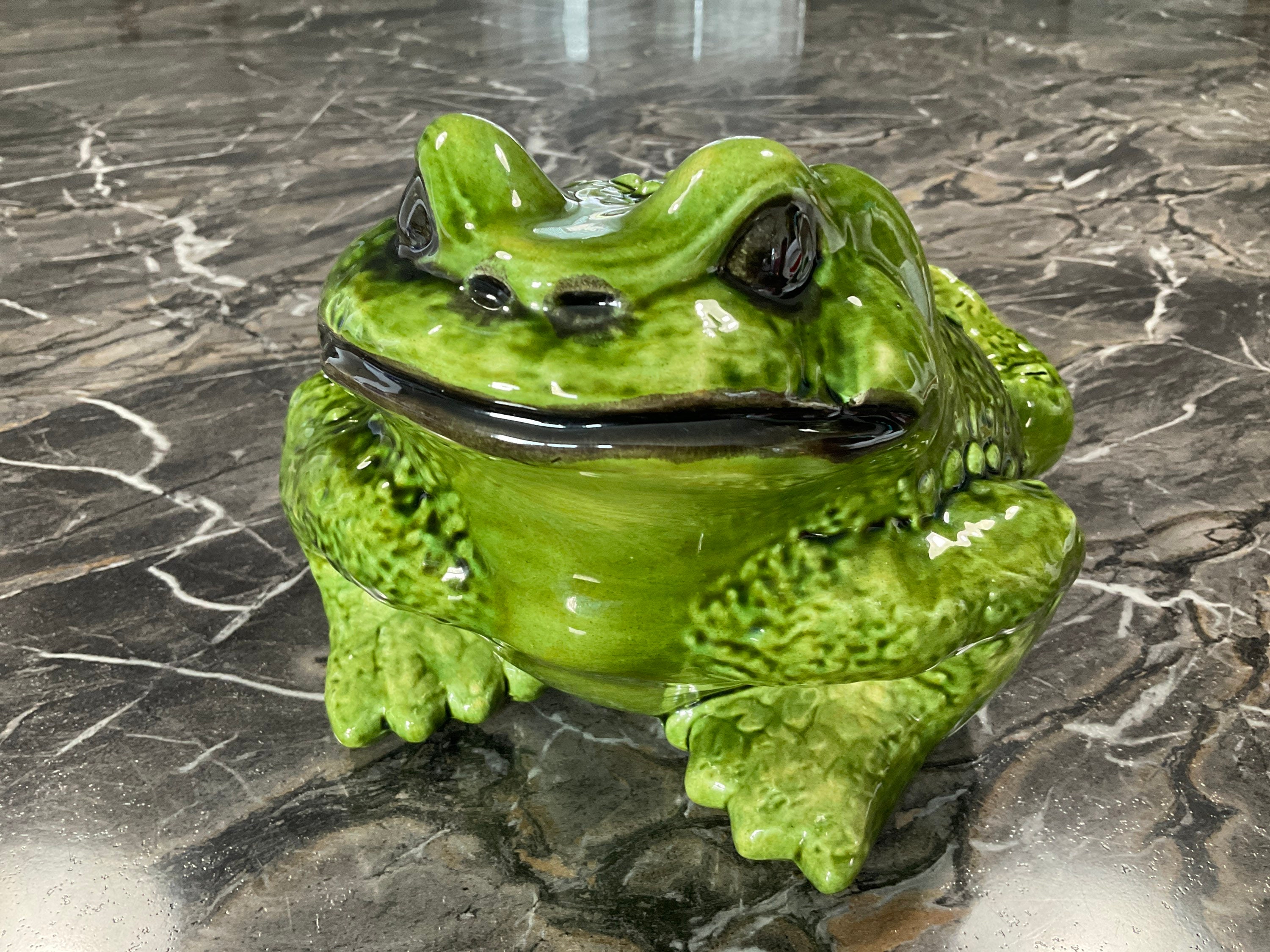 Vintage Arnel’s Pottery Large 10” Frog Toad Garden Porch Frog Decor ...