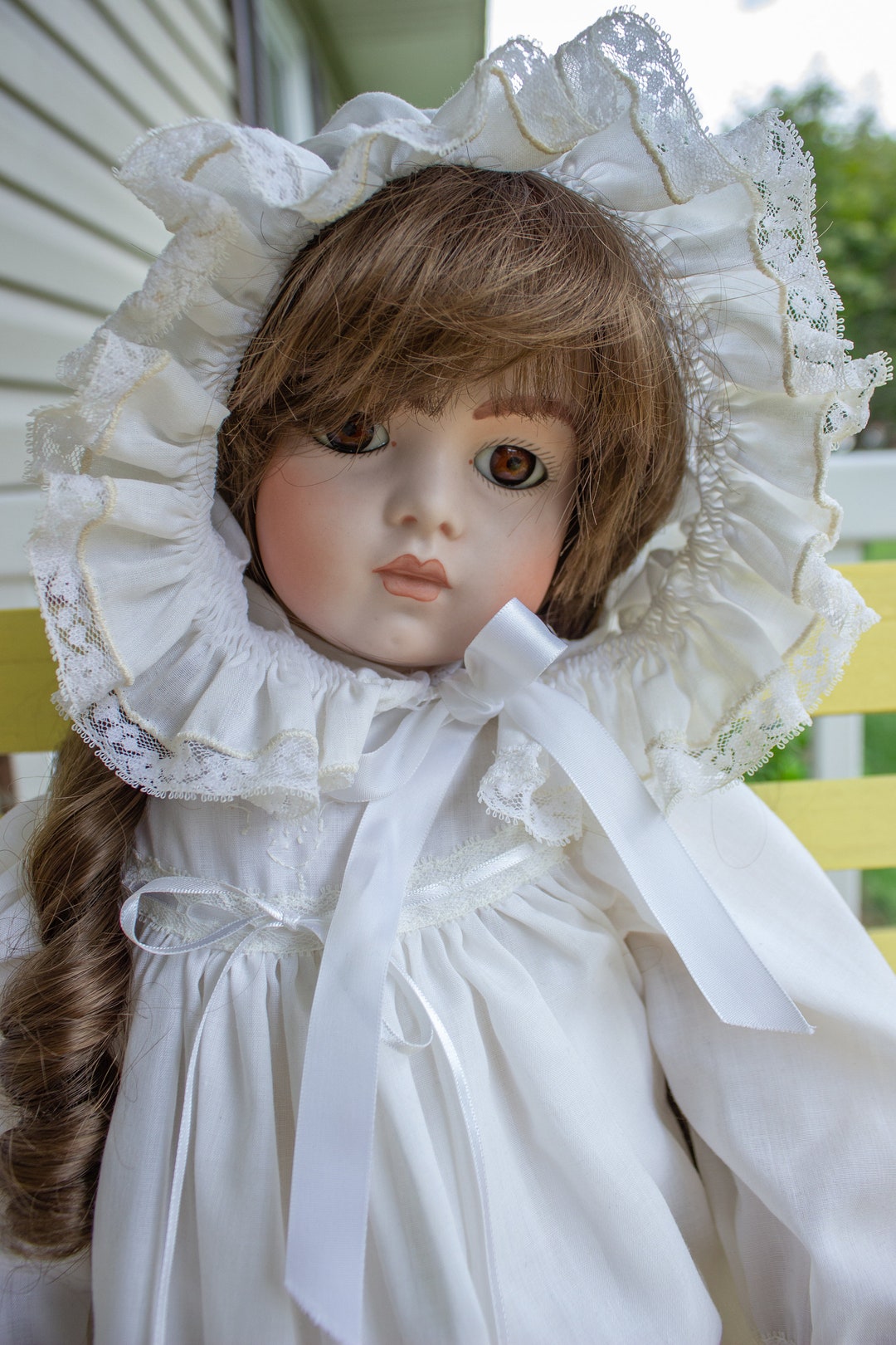 Vintage Bru Jne 13 Doll 25" Brunette Curls Dimple Chin C Bell 1984 ...