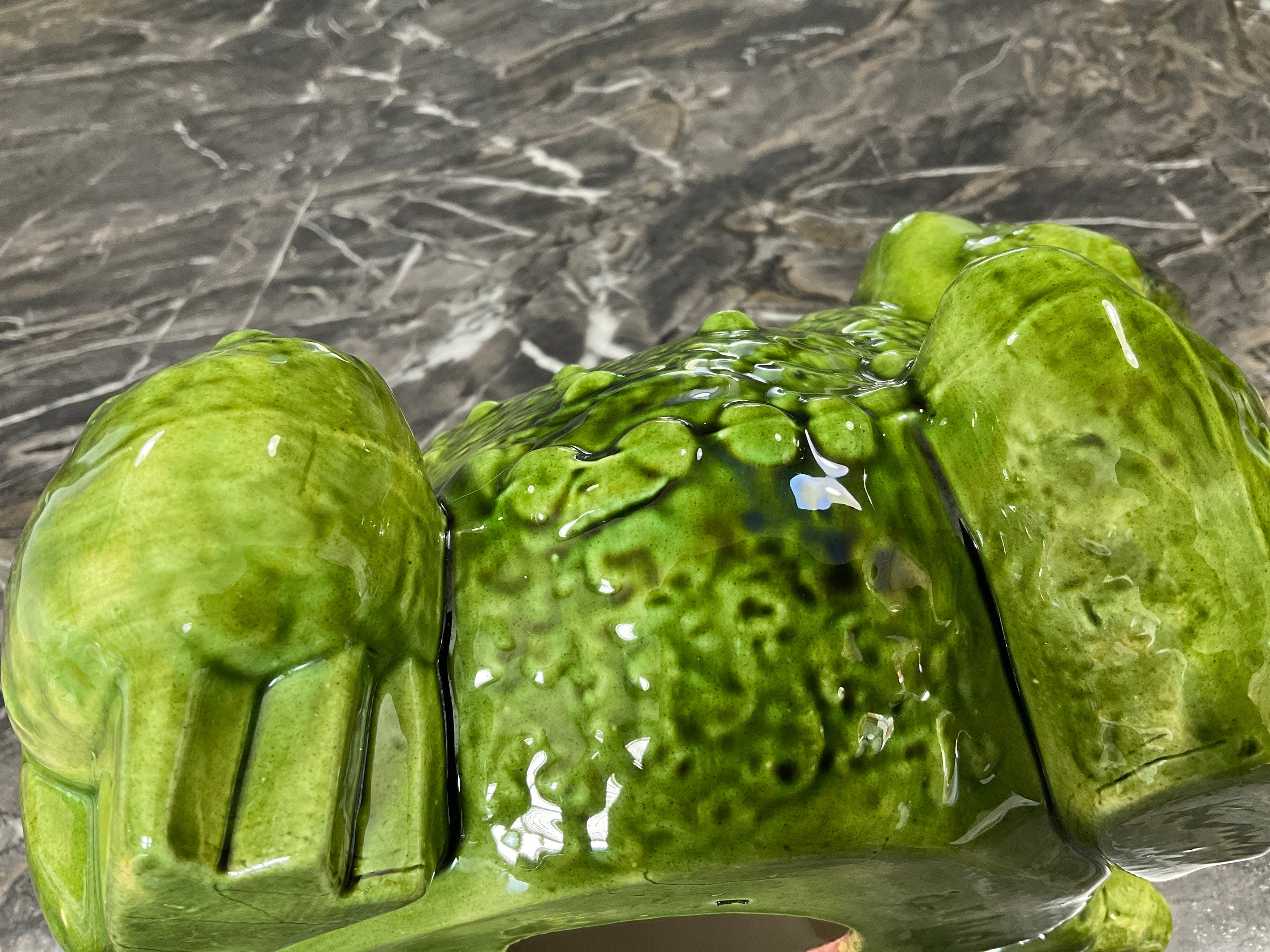 Vintage Arnel’s Pottery Large 10” Frog Toad Garden Porch Frog Decor ...