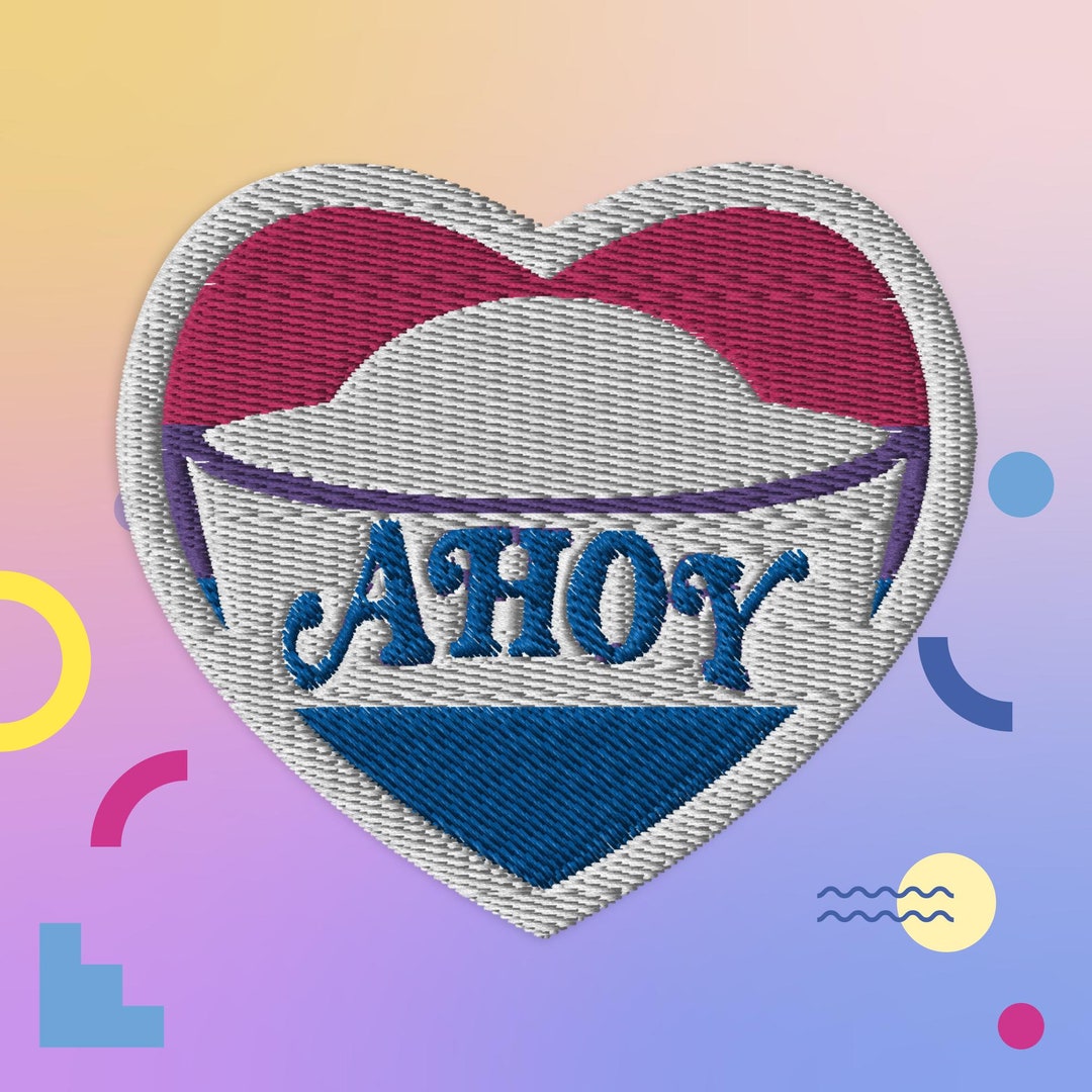 Bi Pride Scoops Ahoy Heart Patch Iron-on, Sew-on, or Safety Pin - Etsy