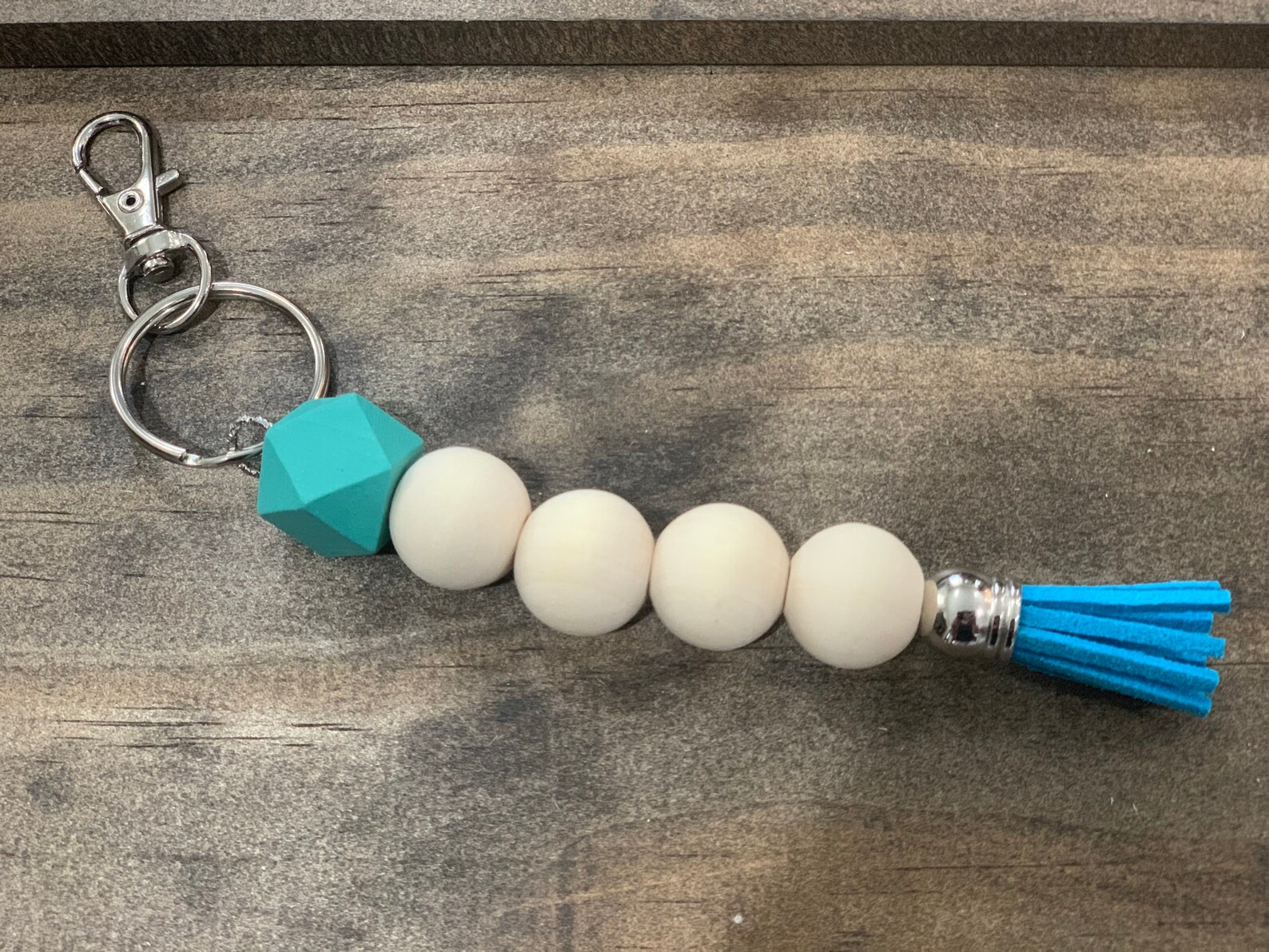 Beaded boho key chain with tassel | Etsy