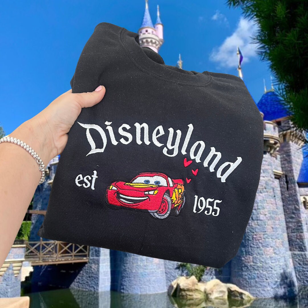 Cars Embroidered Sweatshirt, Disneyland Embroidered Sweater, Disneyland ...