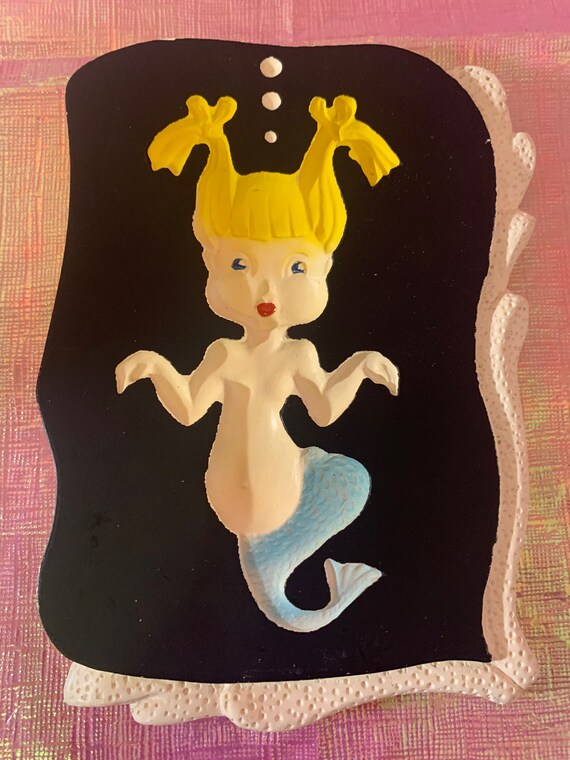 Vintage 1955 Richter Chalkware Mermaid Wall Plaque | Etsy