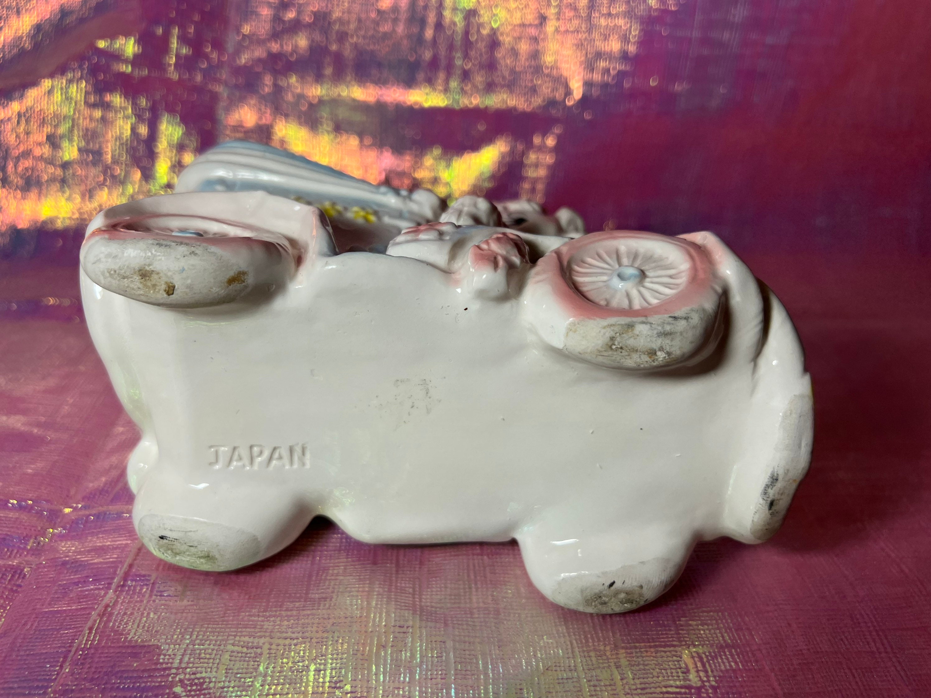 Vintage Lamb Driving Convertible Car Planter