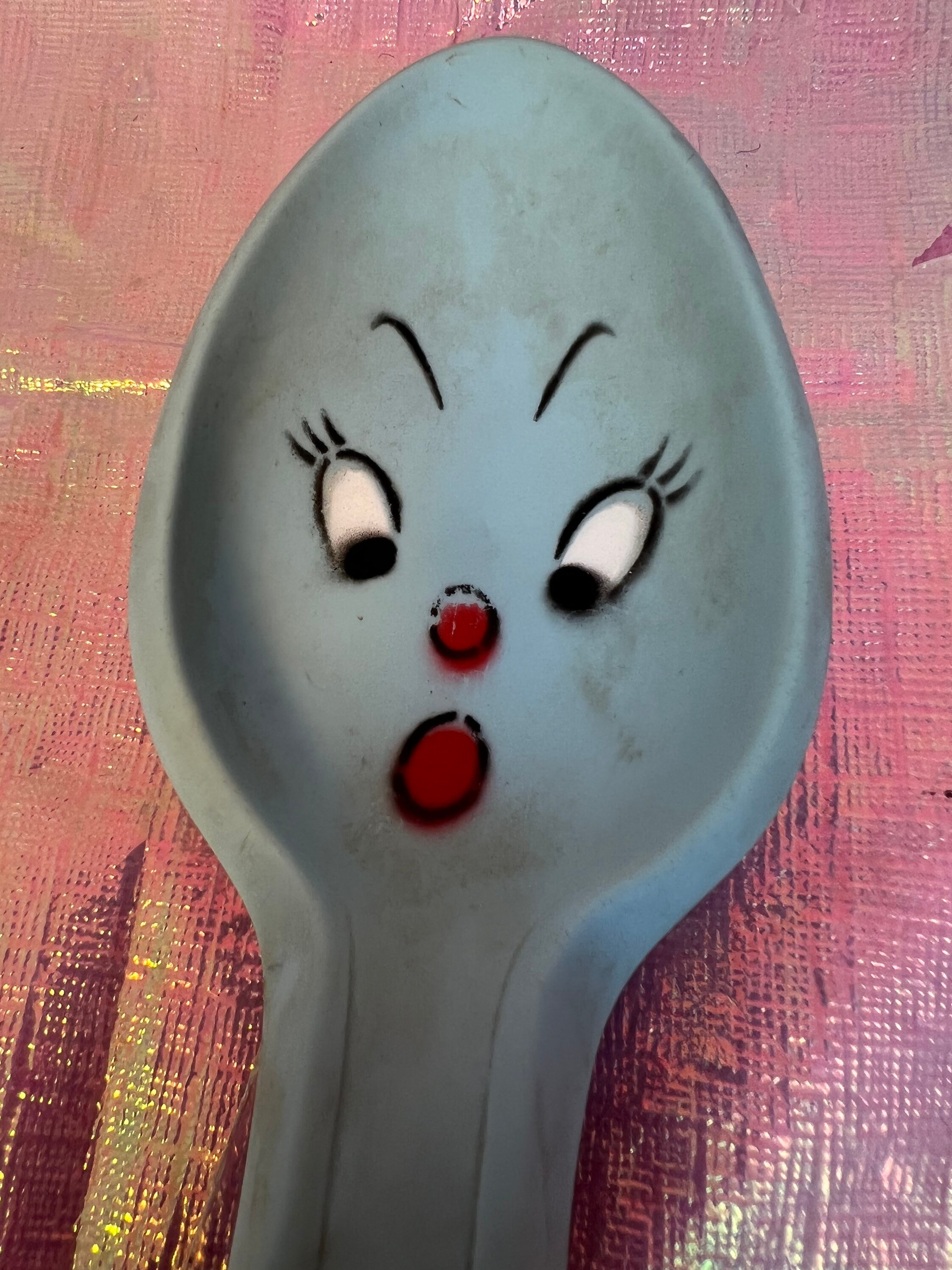 Vintage Rubber Squeak Toy Anthropomorphic Spoon
