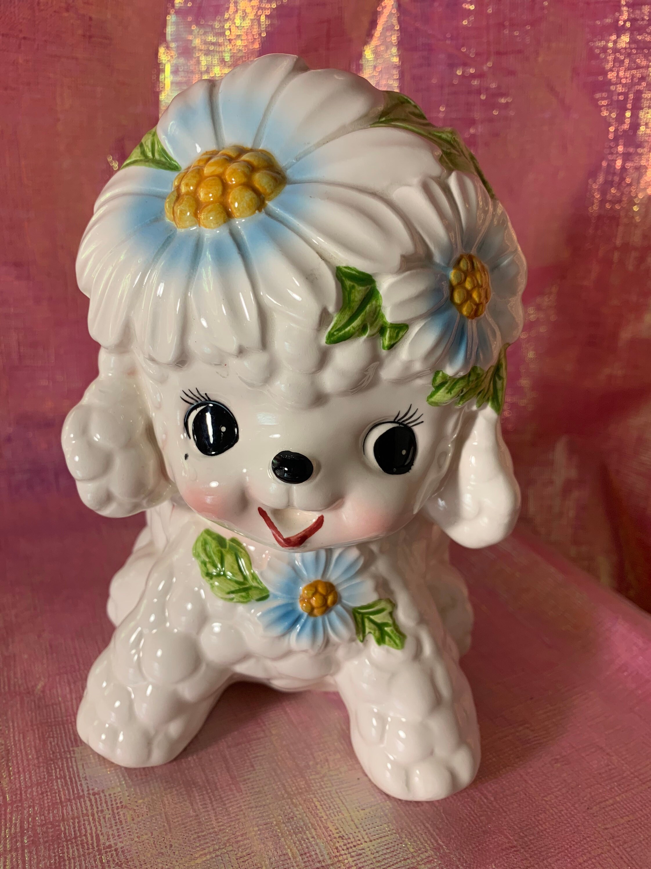 Vintage relpo flower poodle planter | Etsy