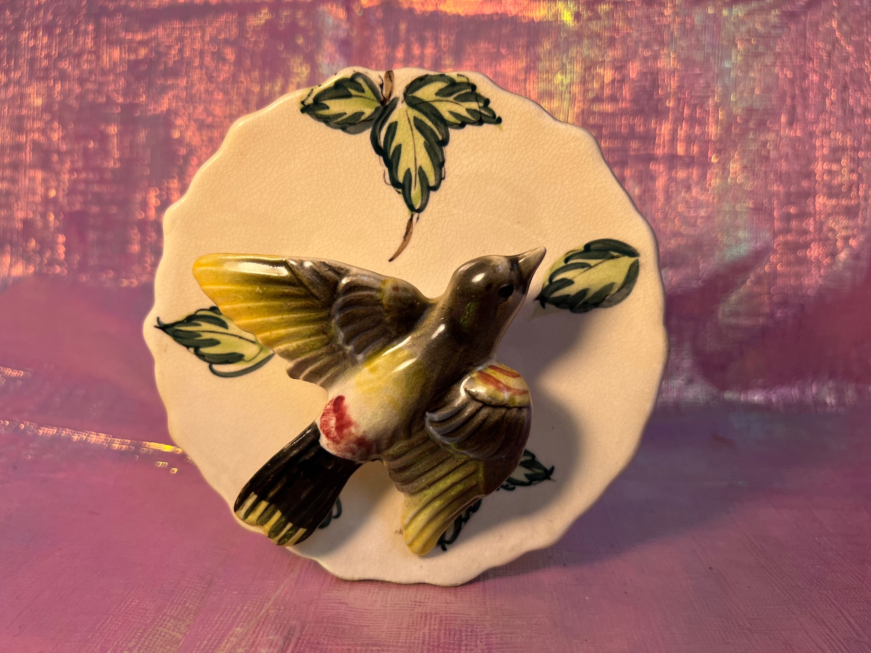 Vintage Baltimore Oriel Bird Wall Pocket Planter | Etsy