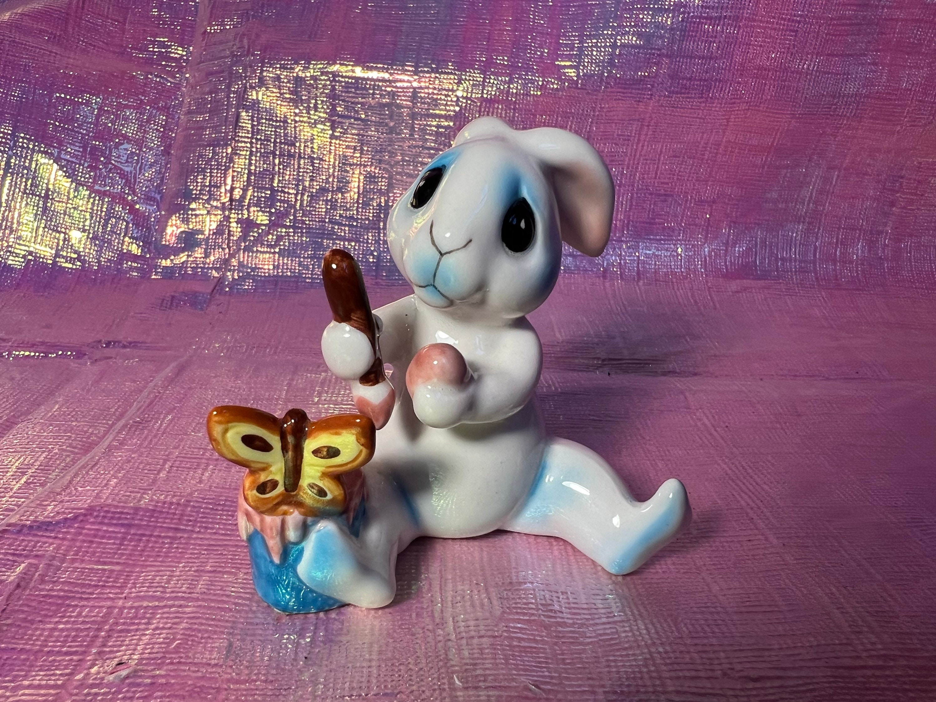 Vintage Norcrest Sad Bunny Rabbit Painting Egg With Butterfly - Etsy