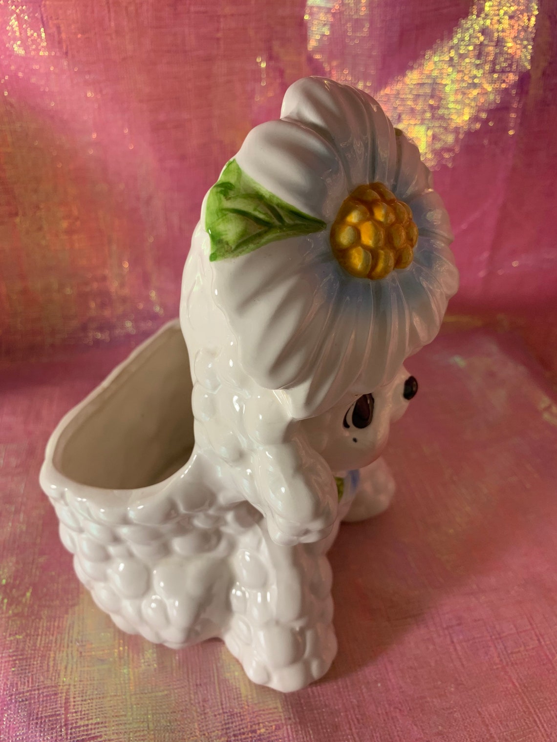 Vintage relpo flower poodle planter | Etsy