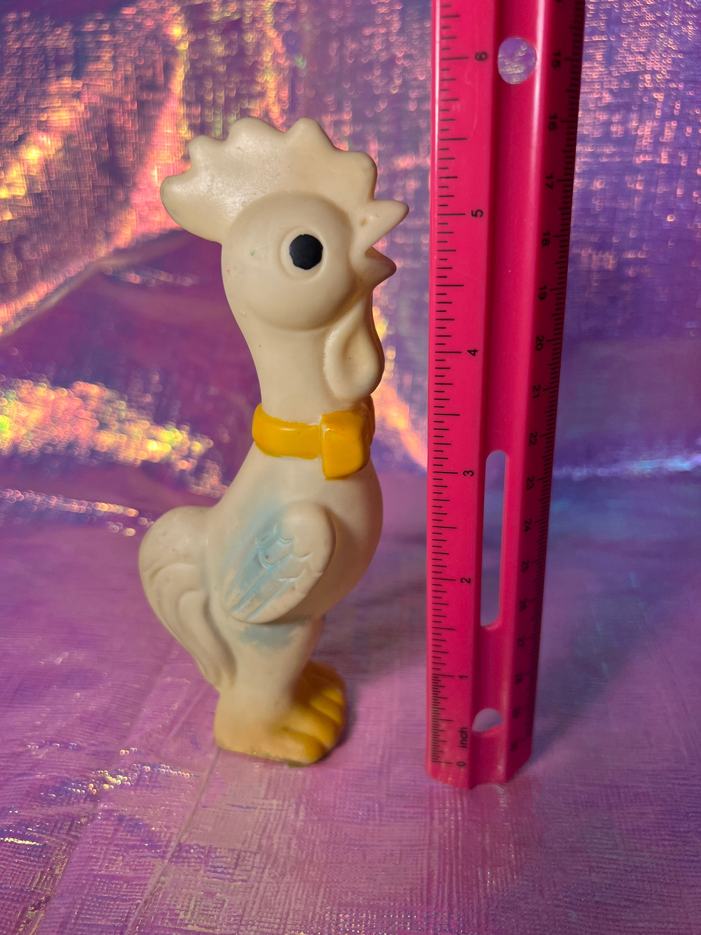 Vintage Miniature Rubber Squeak Toy Chicken