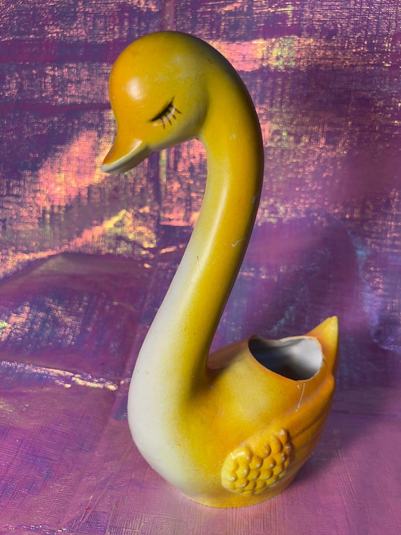 Vintage Kitsch Swan Planter | Etsy
