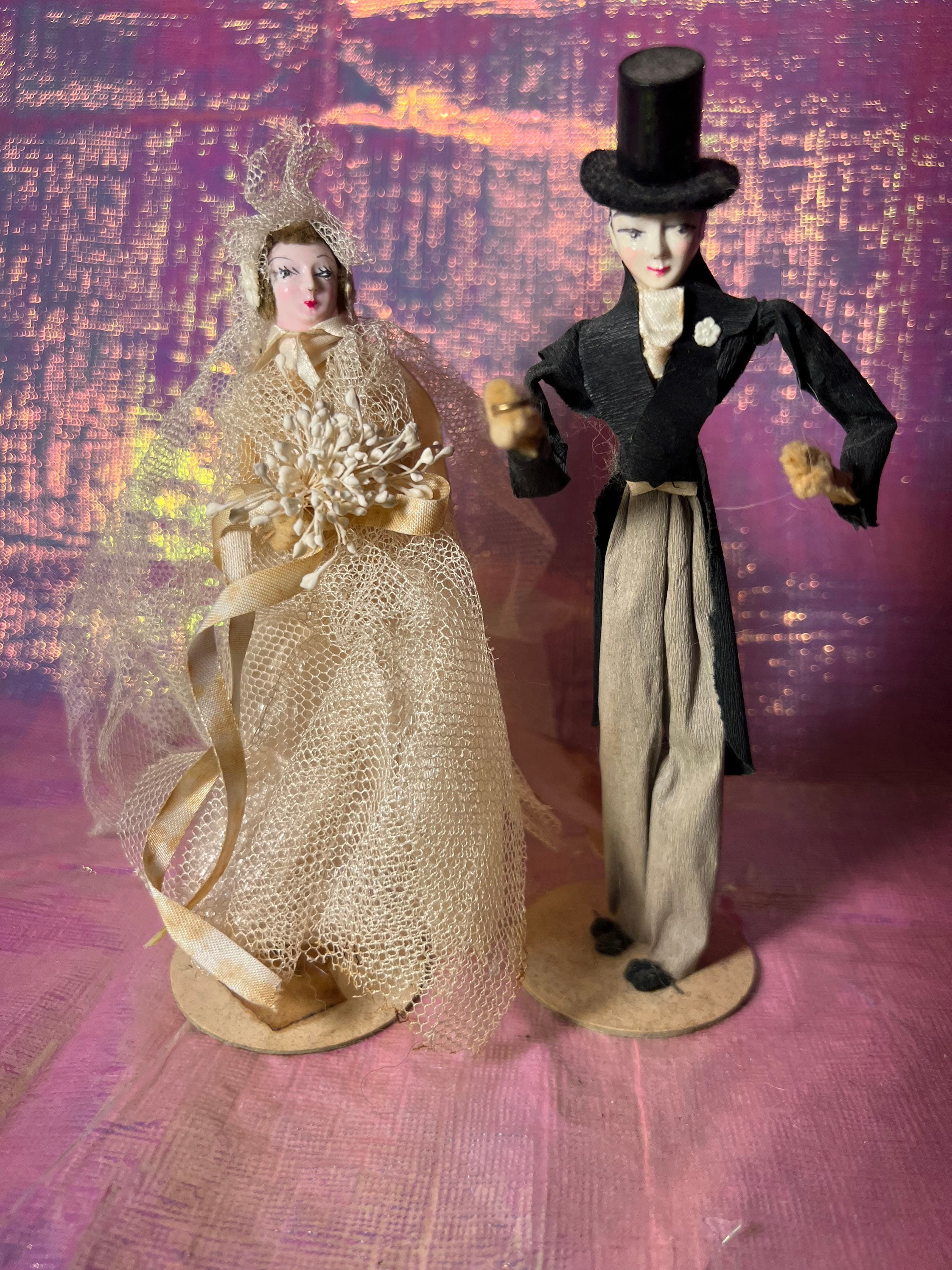 Unique Vintage Bride and Groom Figures