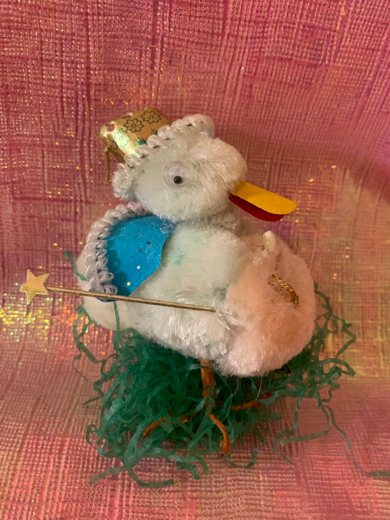 Vintage miniature pipe cleaner spun duck with wand | Etsy