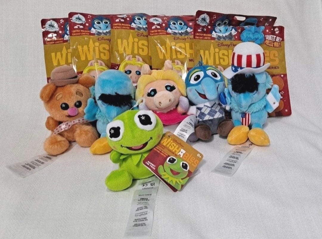 Retired New Disney Wishables Muppet Vision 3D Kermit Miss Piggy Fozzie ...