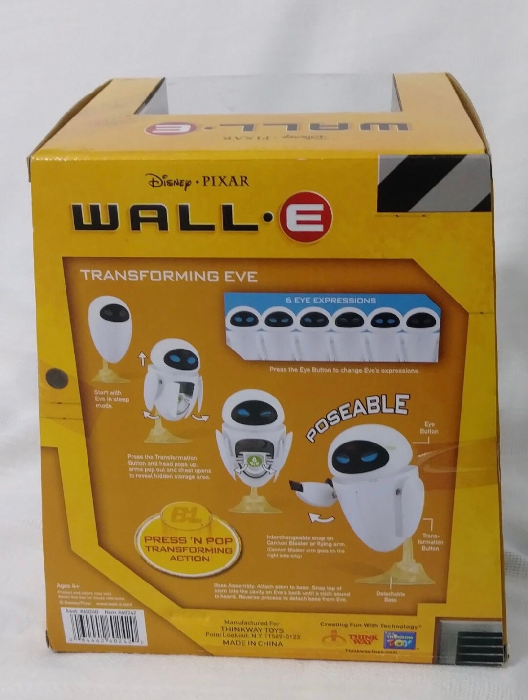 New Factory Sealed Disney Pixar Walle Thinkway Transforming Eve Action ...