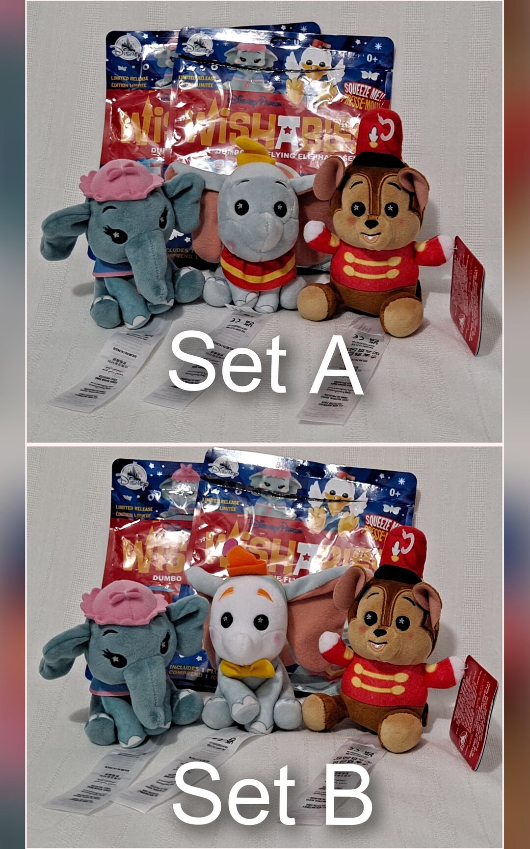 Retired New Disney Wishables Flying Circus Elephant Dumbo Mrs Jumbo ...