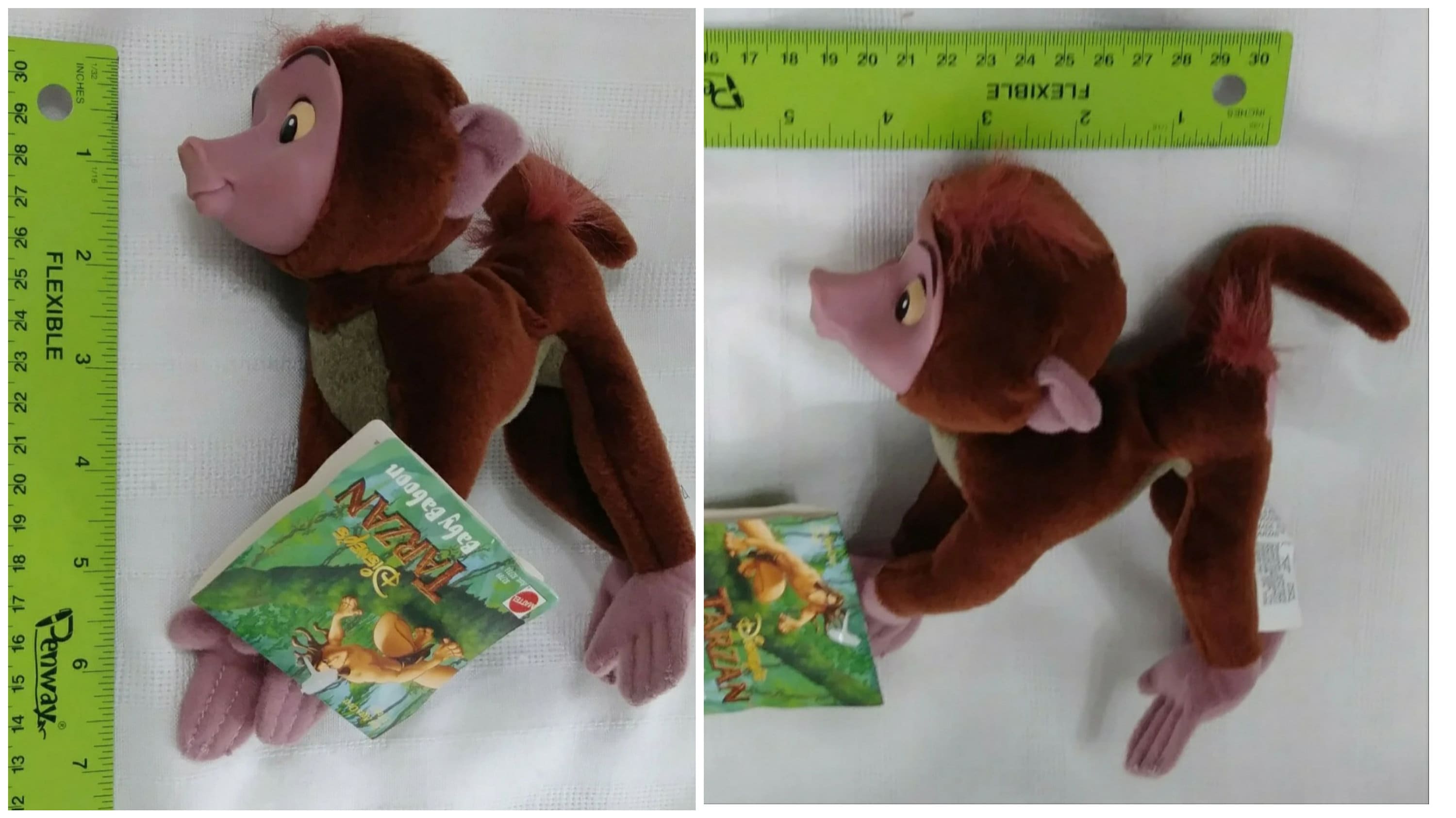 Disney Mattel Tarzan Baby Baboon Young Tantor Plush Bean Bag Doll New ...
