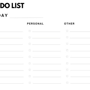 Printable / 7 Day / 3 Column to Do List - Etsy