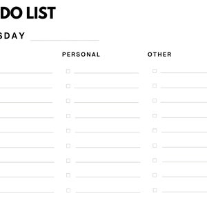 Printable / 7 Day / 3 Column to Do List - Etsy
