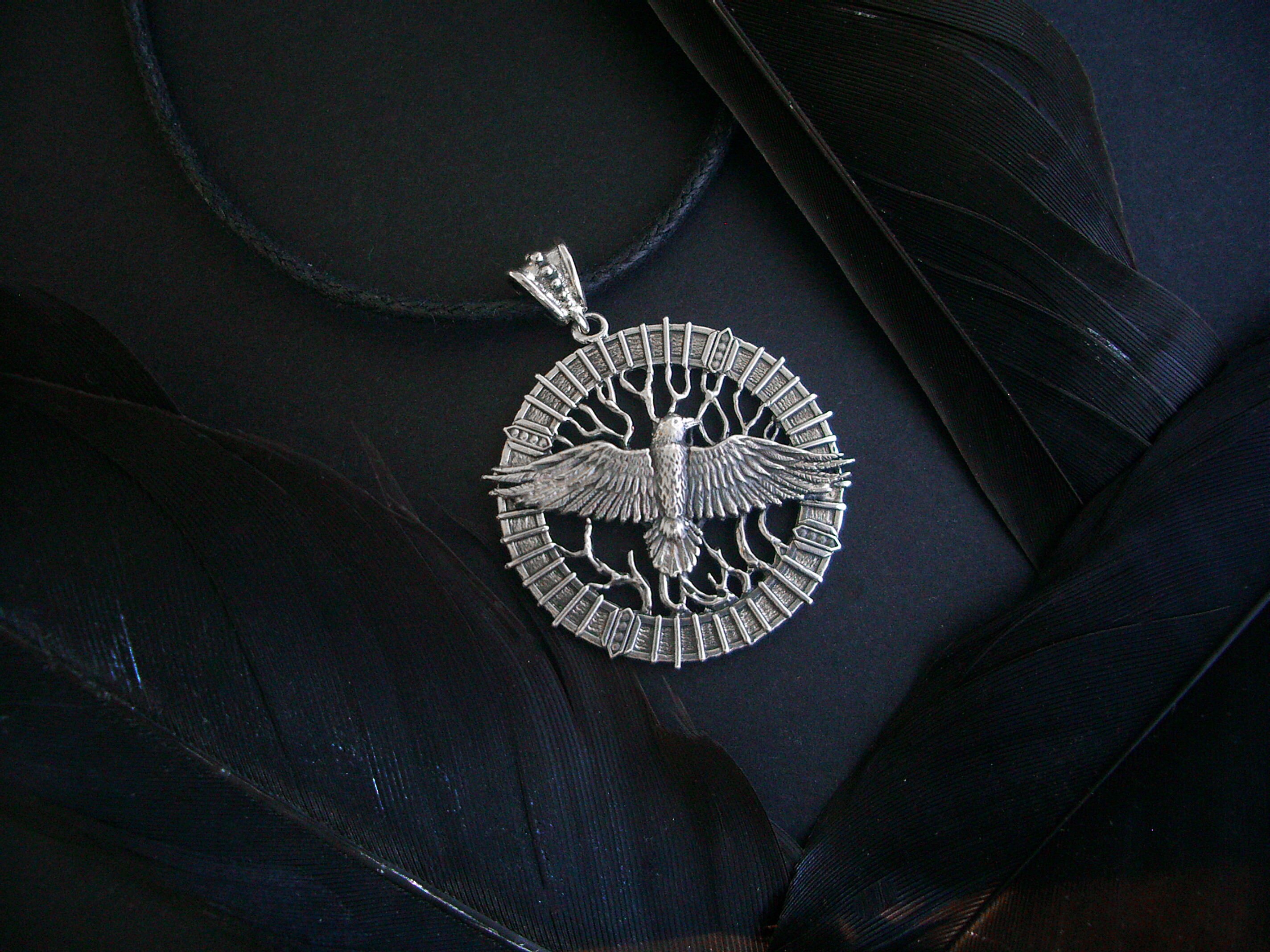Silver Raven Pendant. Viking / Norse Raven Necklace for Men or - Etsy