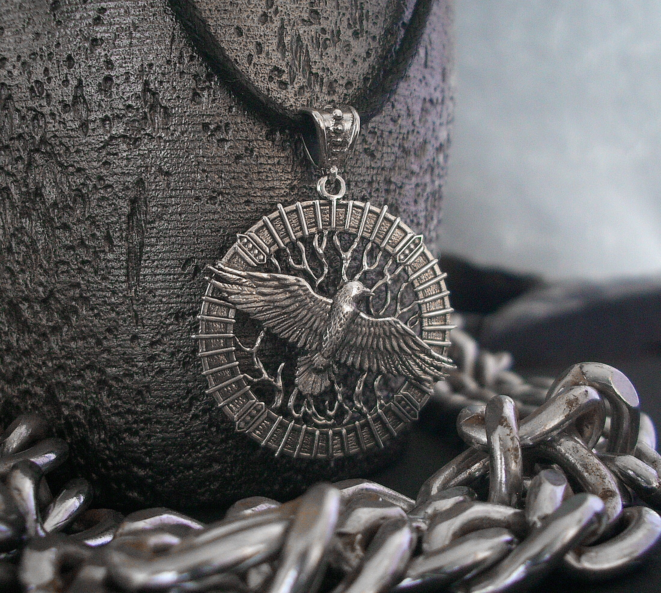 Silver Raven Pendant. Viking / Norse Raven Necklace for Men or - Etsy
