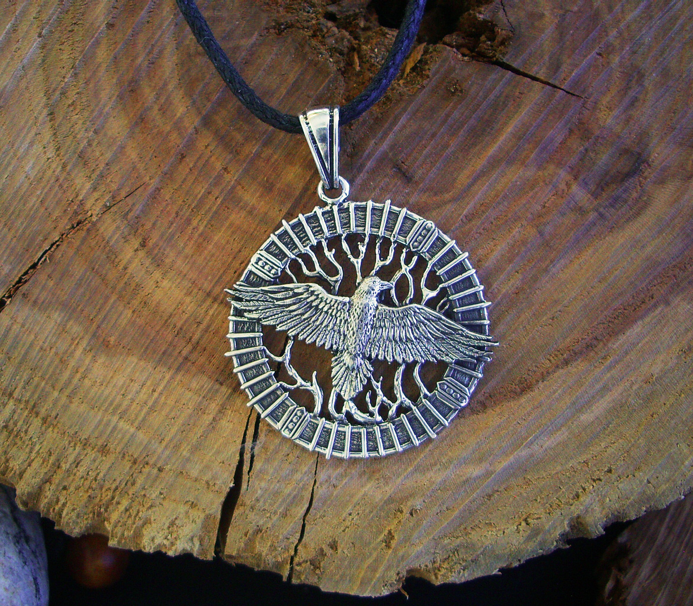 Silver Raven Pendant. Viking / Norse Raven Necklace for Men or | Etsy
