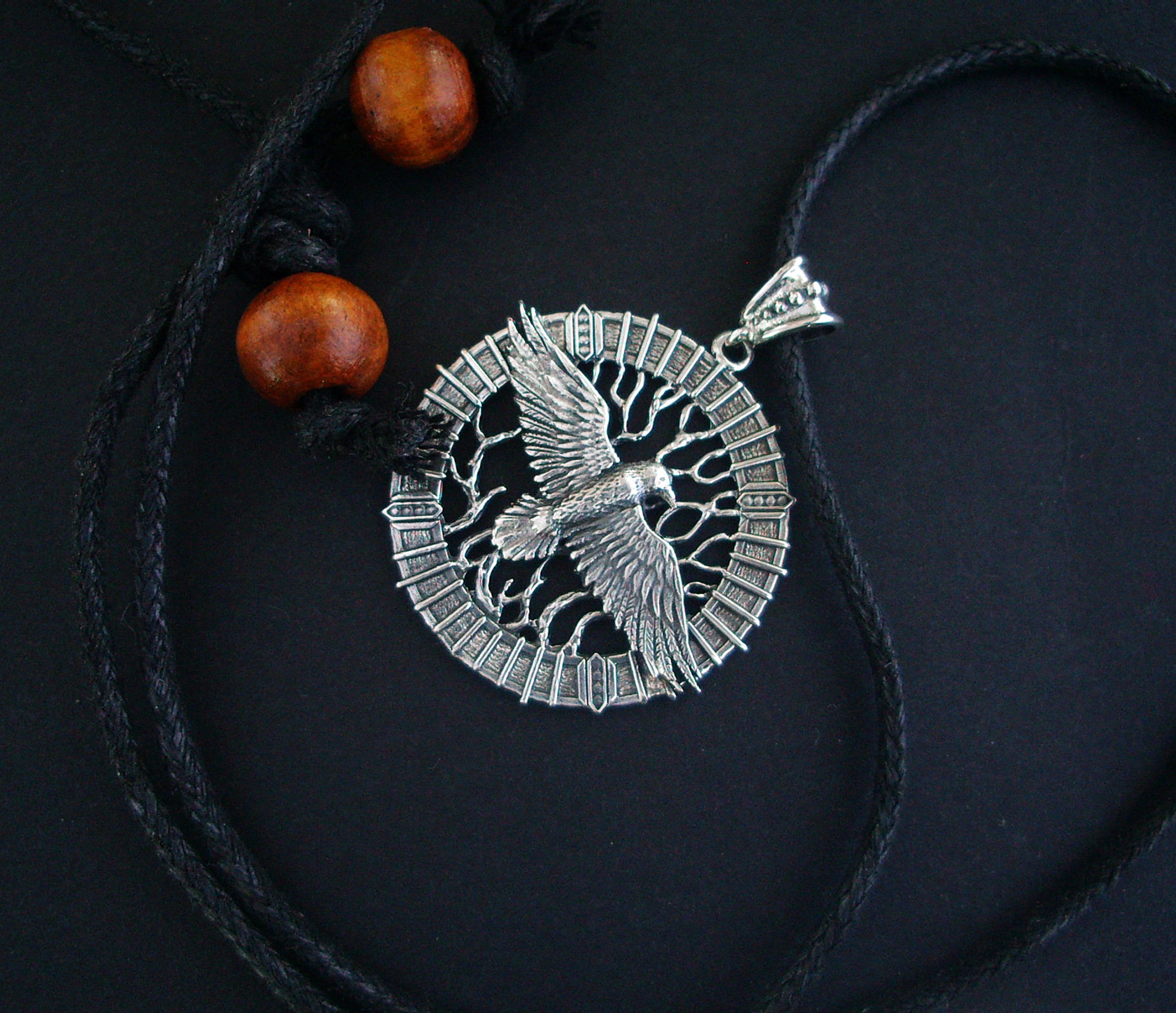 Silver Raven Pendant. Viking / Norse Raven Necklace for Men or - Etsy