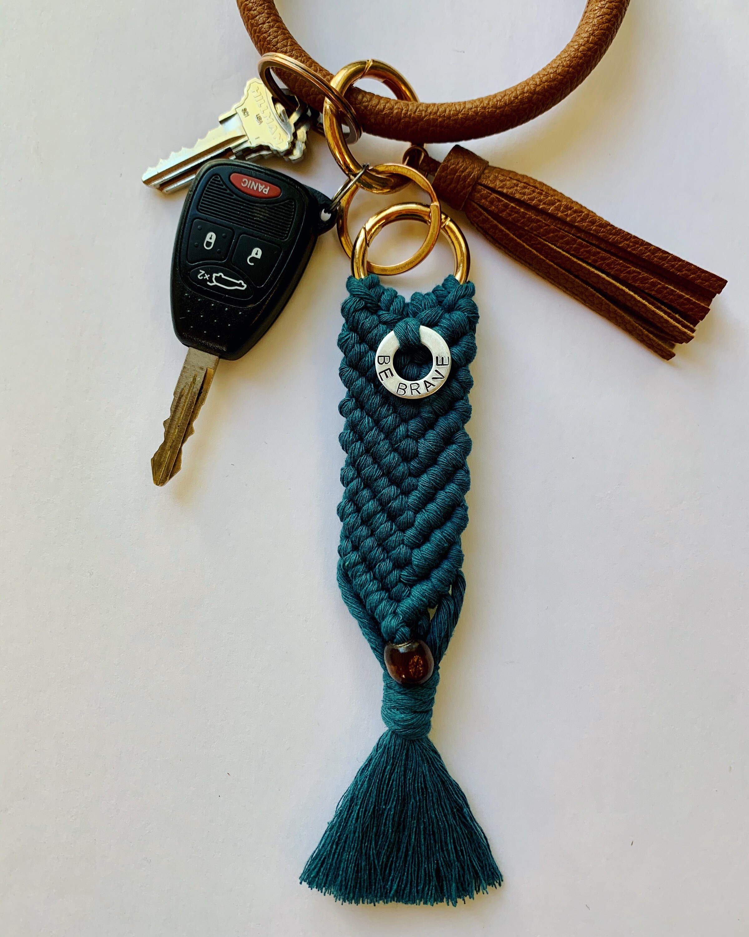 Macrame Keychain keychain macrame key ring macrame | Etsy