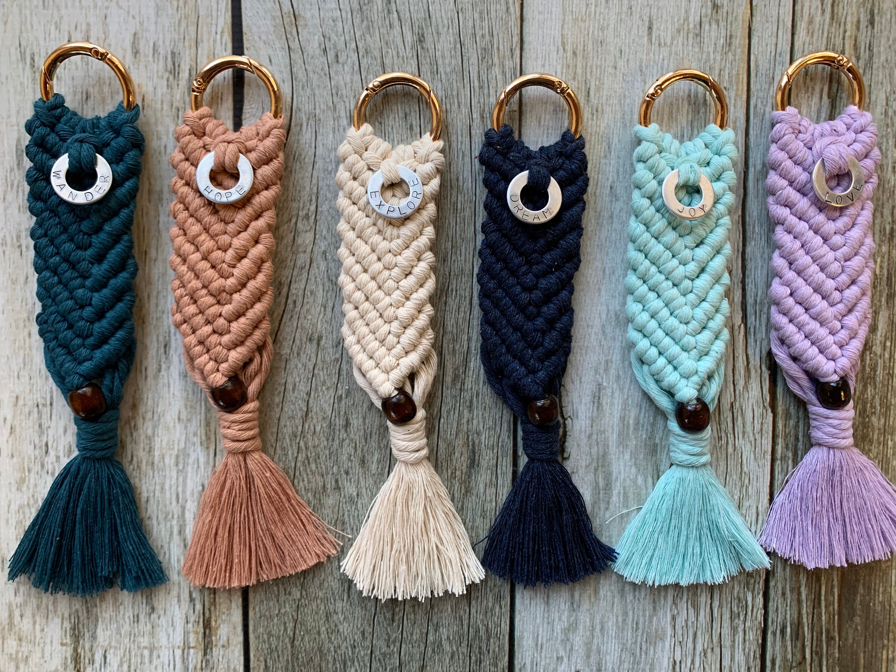 Macrame Keychain keychain macrame key ring macrame | Etsy