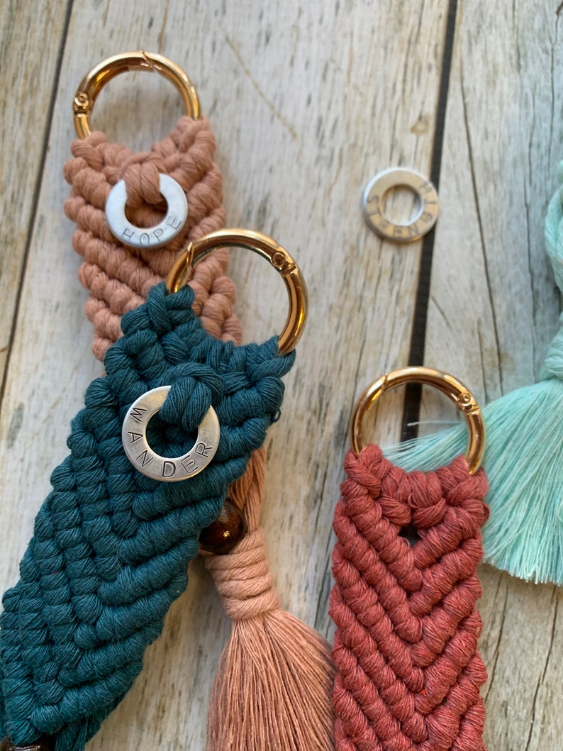 Macrame Keychain Keychain Macrame Key Ring Macrame | Etsy