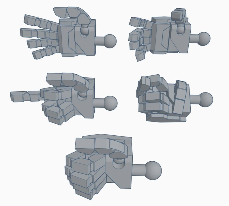 STL: Gundam 1/100 Swappable Hands. - Etsy