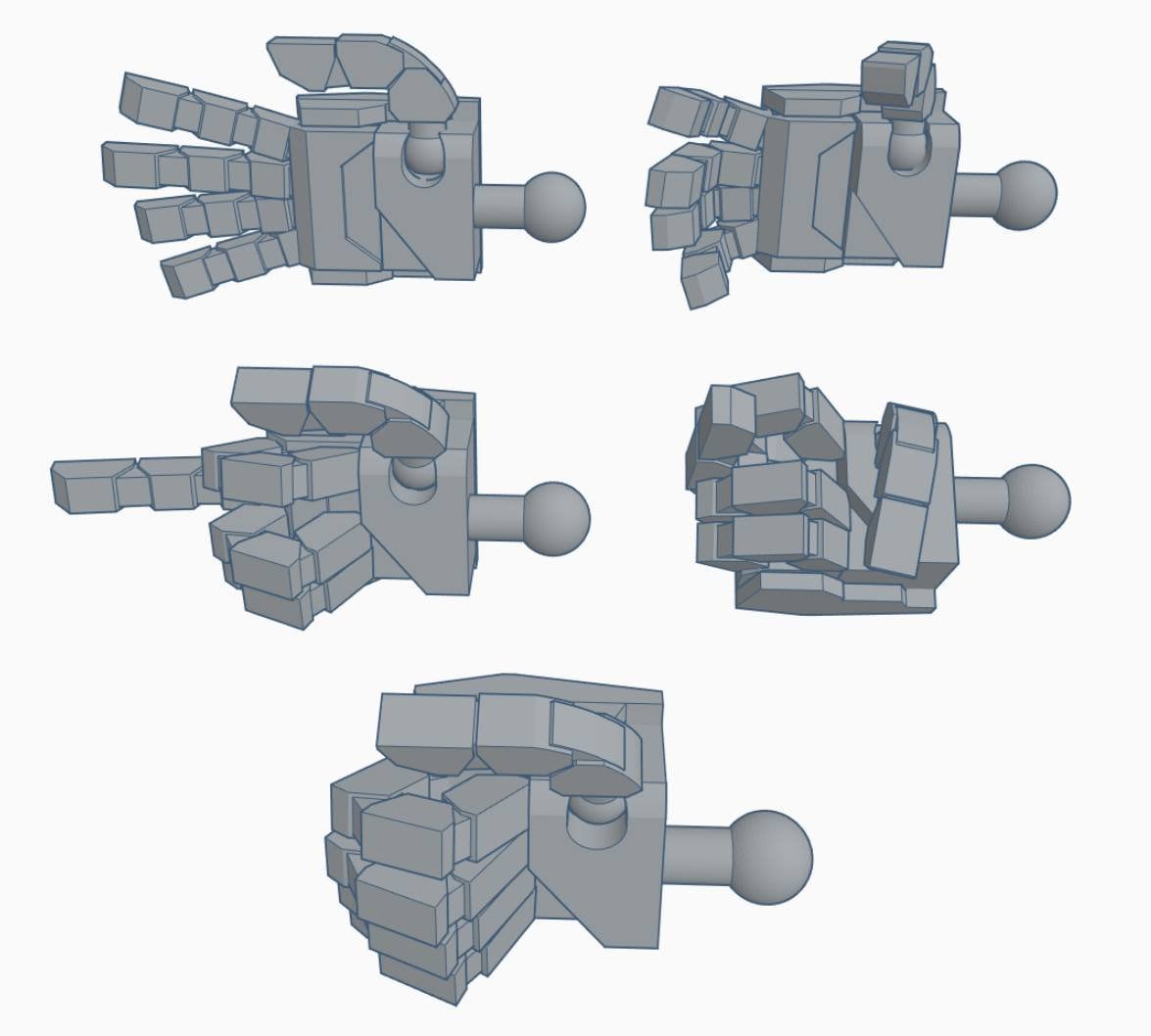 STL: Gundam 1/100 Swappable Hands. - Etsy