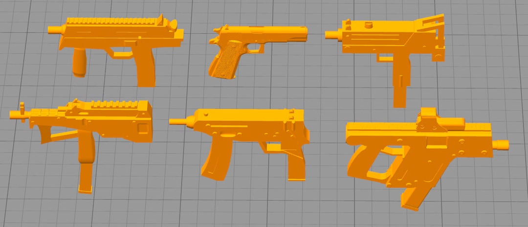 STL: Mg 1/100 Pistols and SMG - Etsy