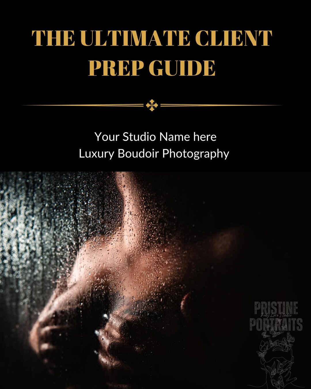 Boudoir Client Prep Guide Template | Luxury Black + Gold | Fully Editable Canva Template - Etsy