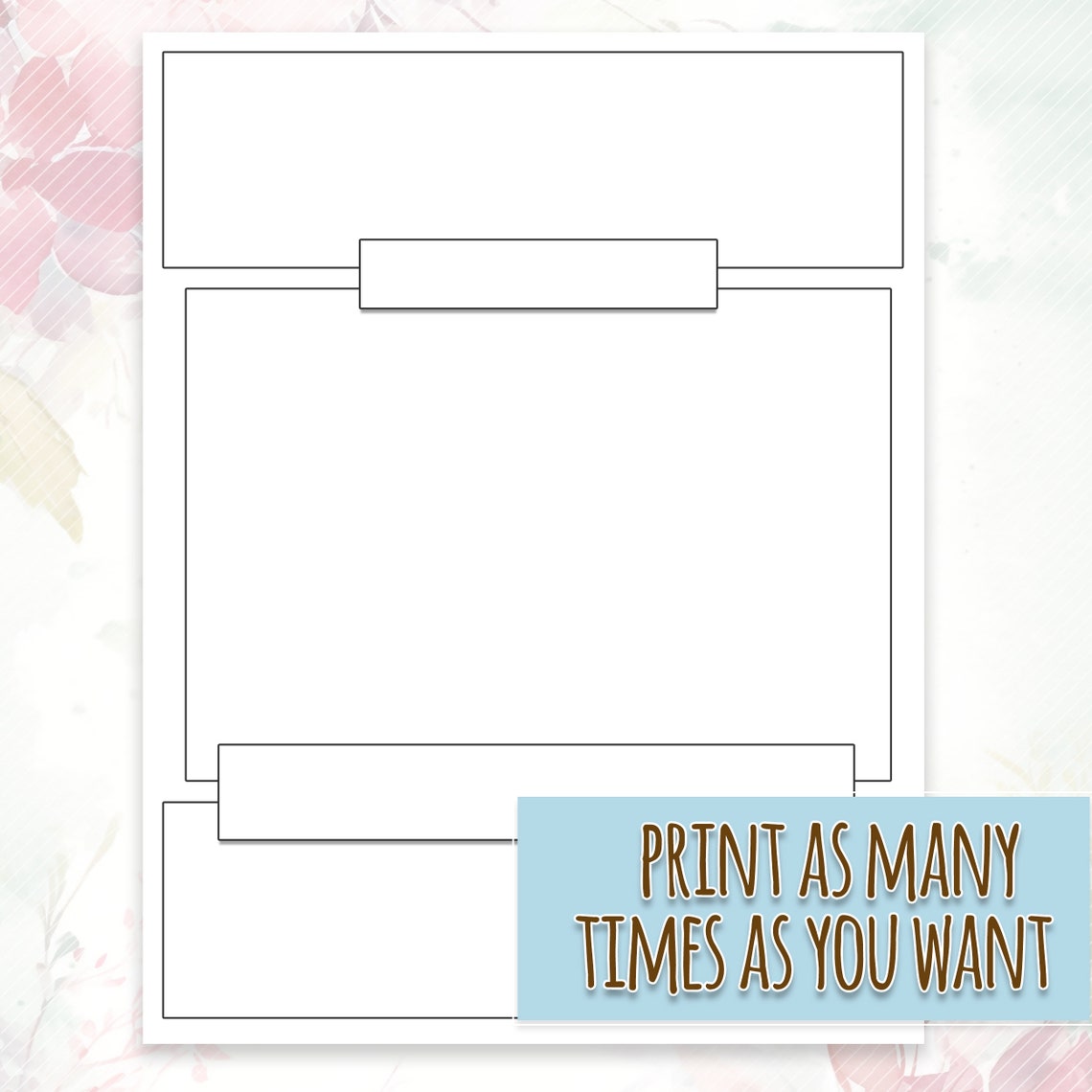 20 Blank Comic Book Pages -- Draw Your Own Comics / Black and White ...