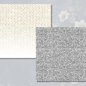 36 Black, White, Gold and Glitter Digital Papers -- Junk Journal ...