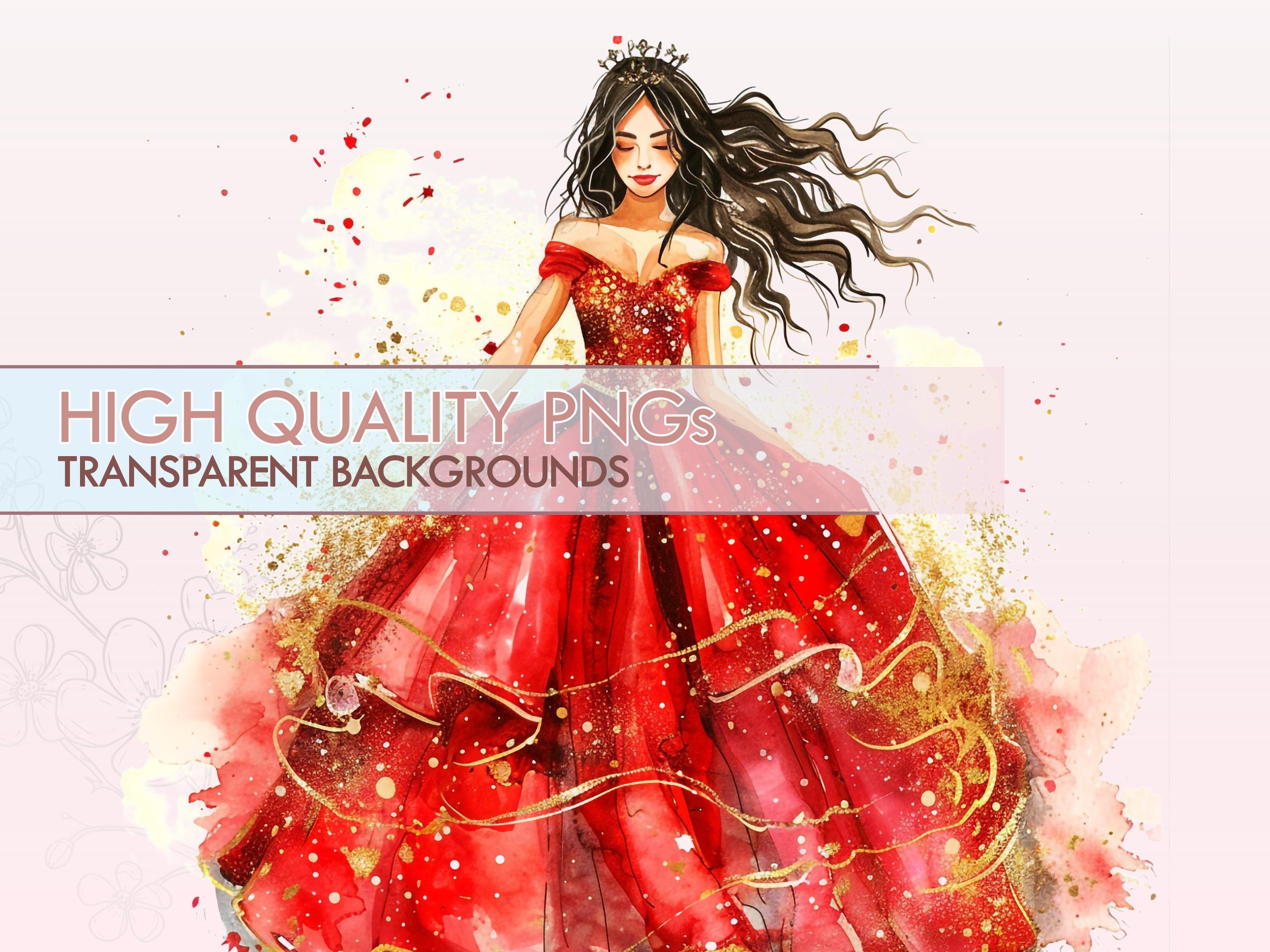 25 Red and Gold Quinceañera Clip Art -- Elegant Mis Quince Años Images ...