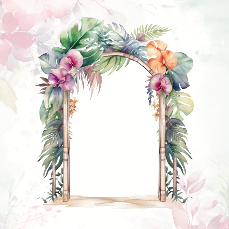 15 Traditional Wedding Arches + Midjourney Prompt -- Watercolor Clip ...