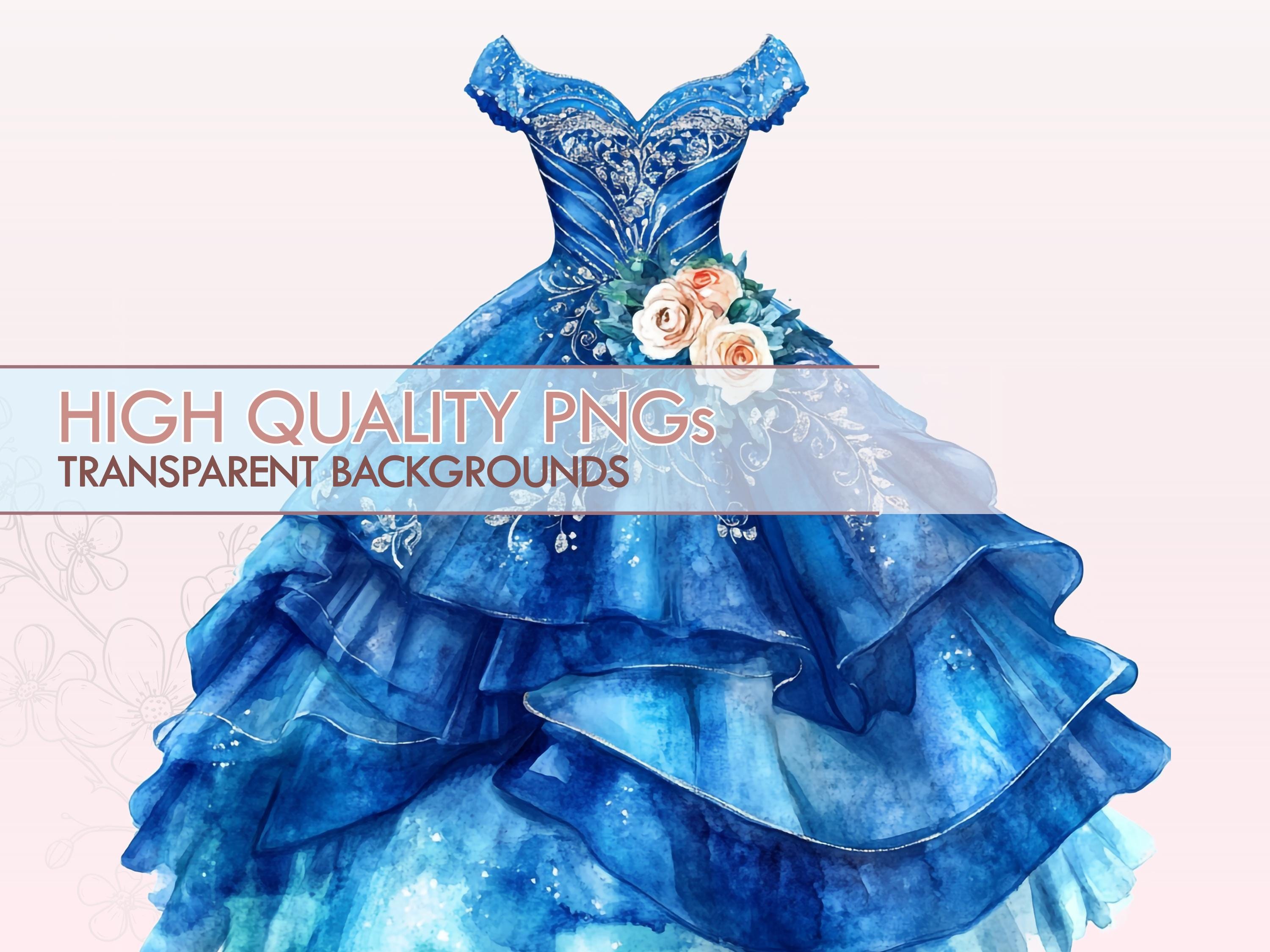 25 Royal Blue Quinceañera Clip Art -- Elegant Mis Quince Años Images ...