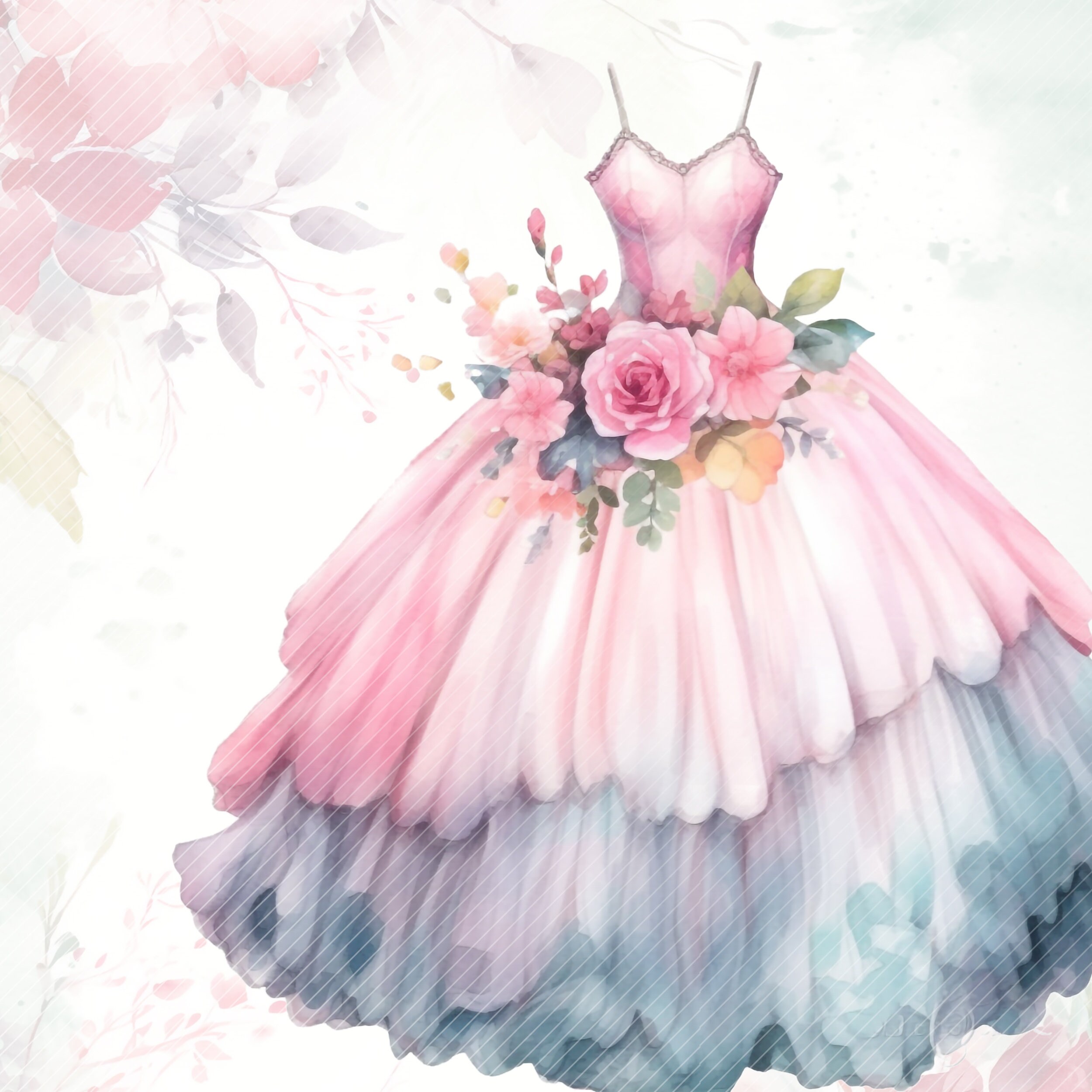 10 Quinceañera Dresses + Midjourney Prompt -- Quince Años Clip Art ...