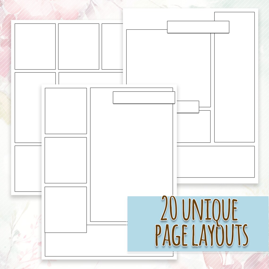 20 Blank Comic Book Pages -- Draw Your Own Comics / Black and White ...