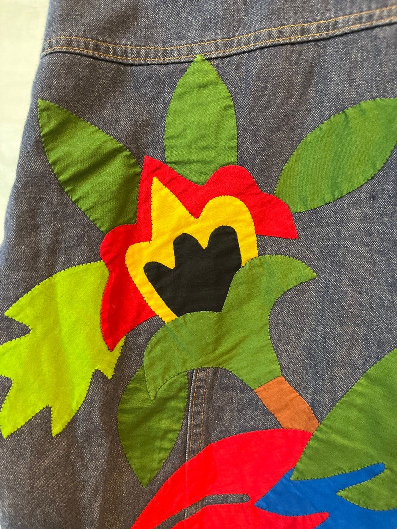 Vintage Toucan Bird Appliqué Jeans Shirt - Etsy