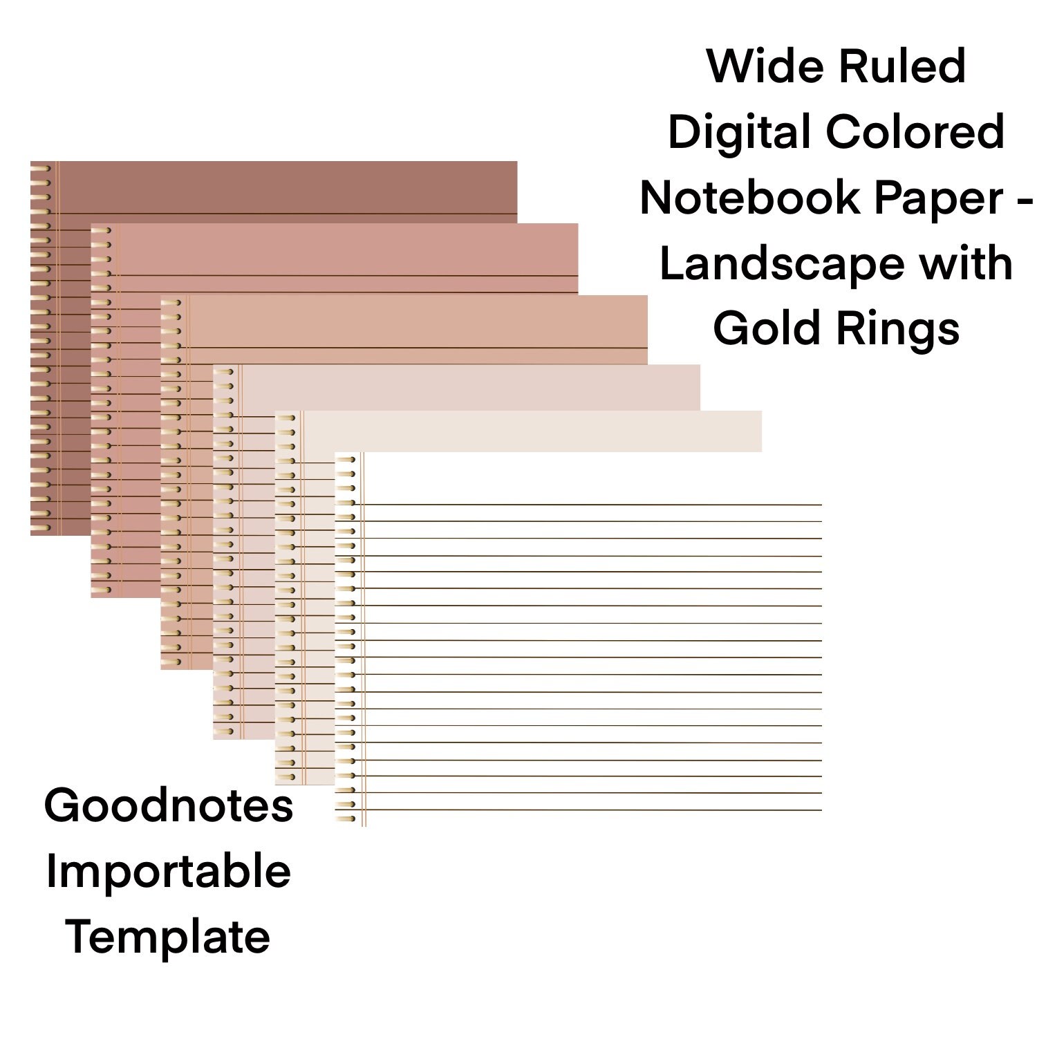 Wide Ruled Digital Notebook Paper - Landscape & Portrait - Etsy