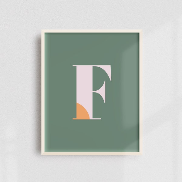 F Letter Print - Etsy