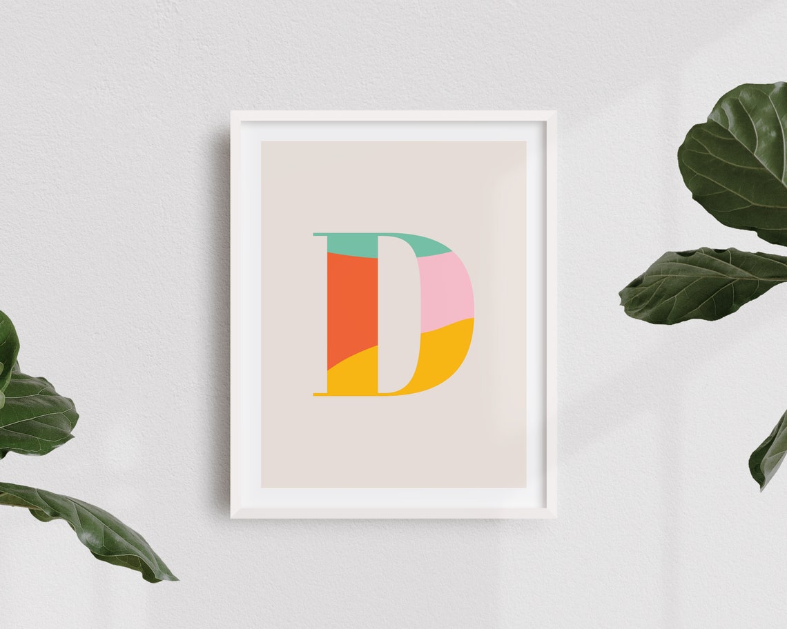 Letter D Printable / Monogram Alphabet Initial / Alphabet Typography ...
