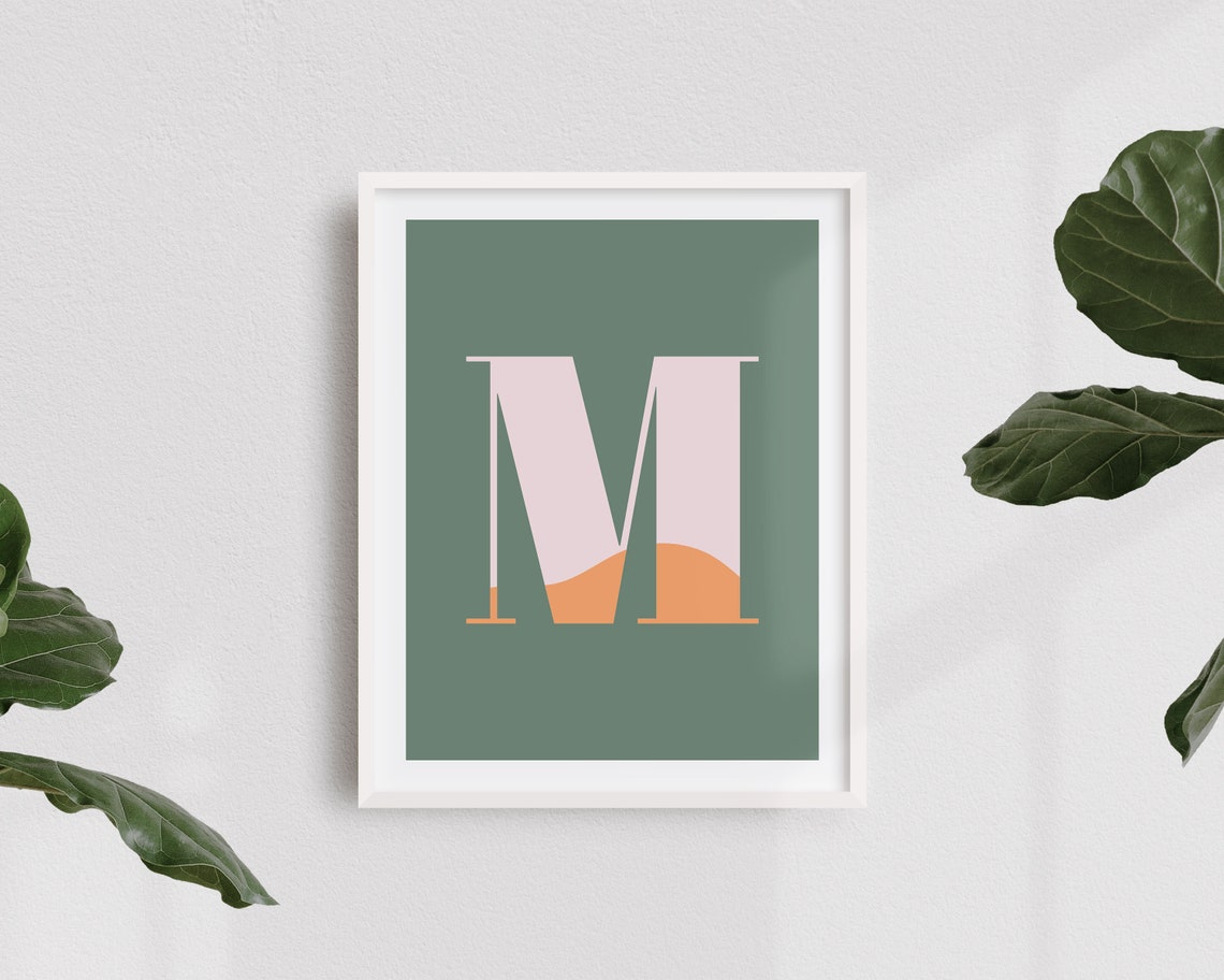 Letter M Printable / Monogram Alphabet Initial / Alphabet Typography ...