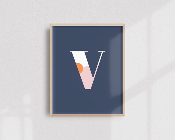 Letter V Printable / Monogram Alphabet Initial / Alphabet | Etsy